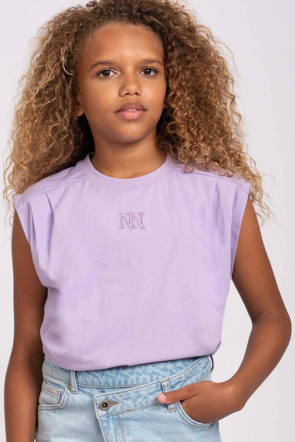 NIK&NIK mouwloze top Pleat lila | kleertjes.com