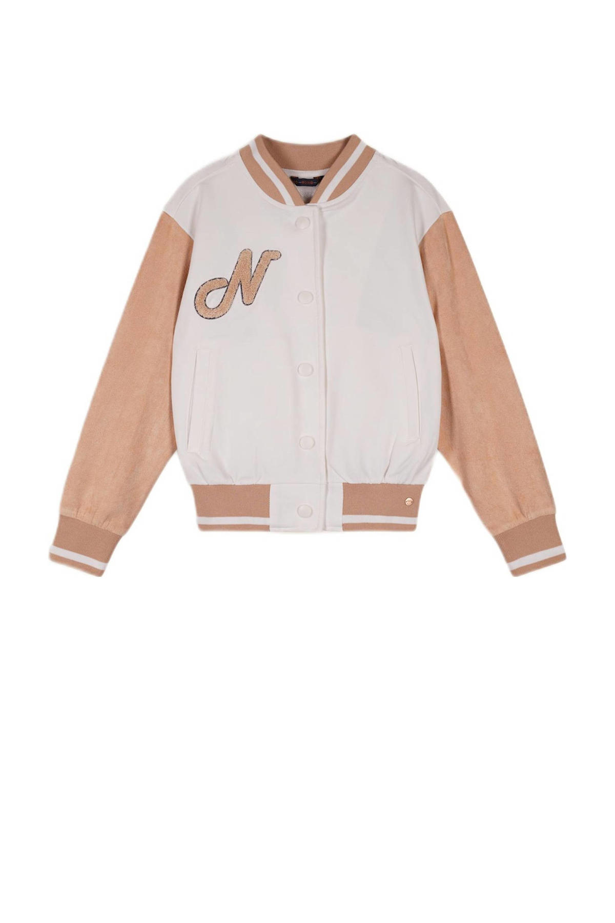NONO baseballvest Darcy offwhite/zand | kleertjes.com