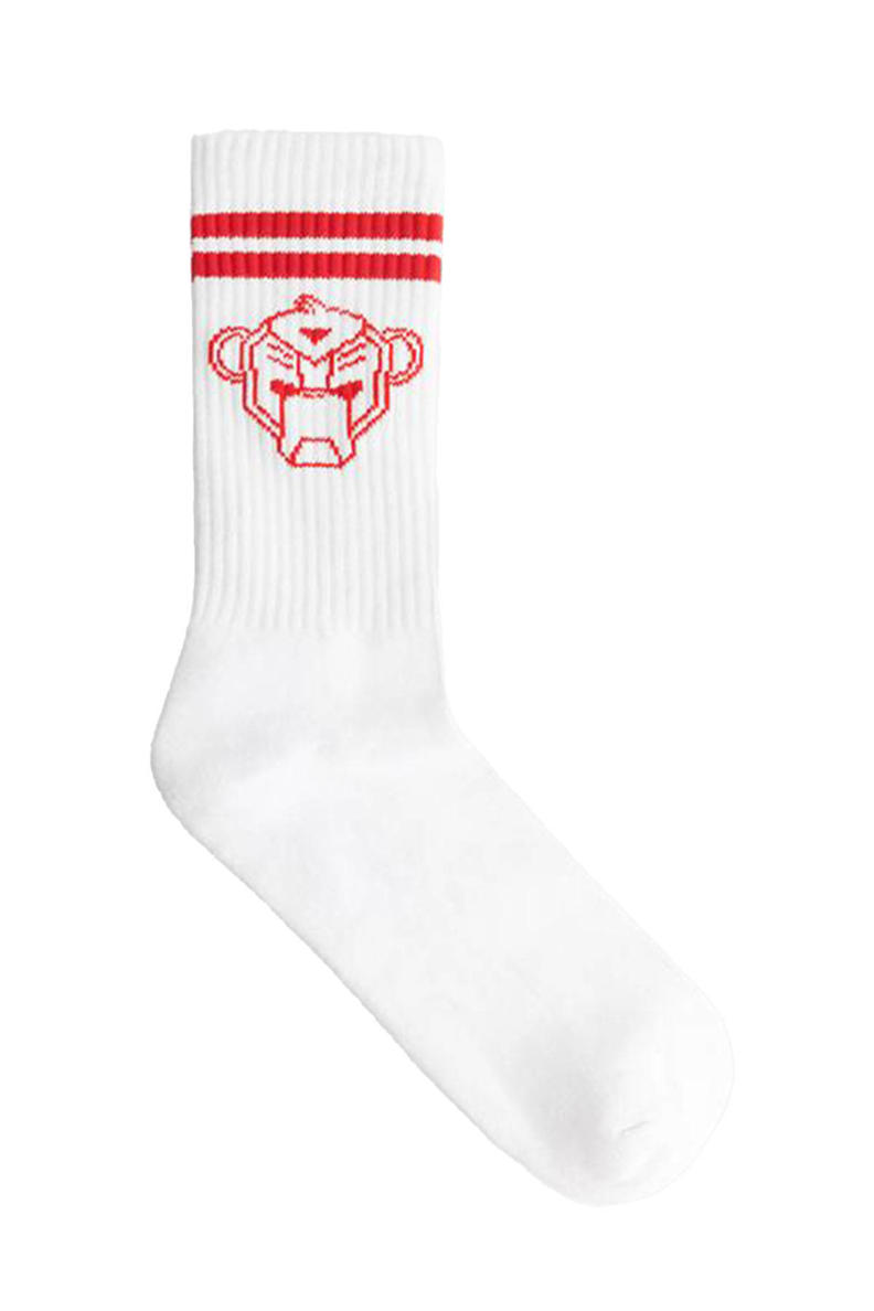 BLACK BANANAS sokken wit met rode streep - 1 paar | kleertjes.com