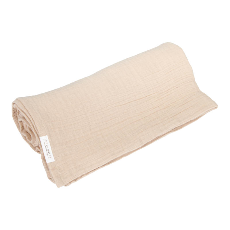 Little Dutch hydrolfiele swaddle doek 120x120 beige | kleertjes.com