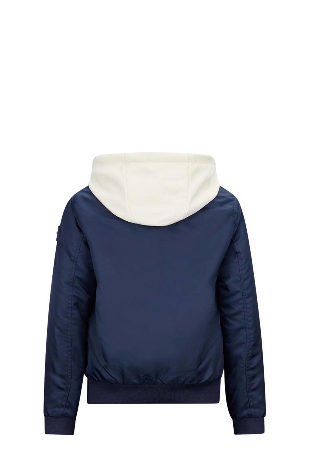 Retour Jeans bomberjack zomer Duco donkerblauw/ecru | kleertjes.com