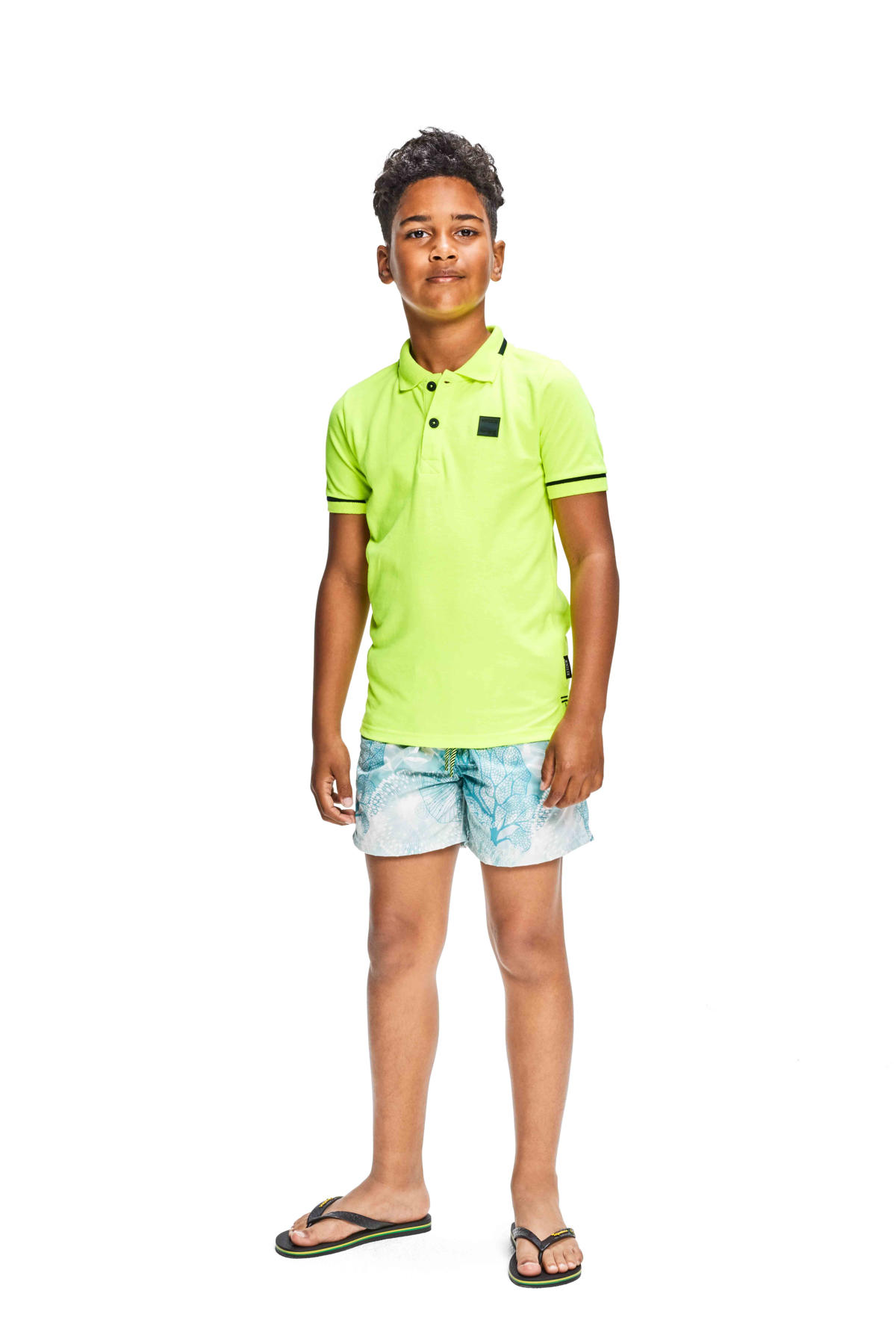 Retour Jeans polo Lucas neon geel | kleertjes.com