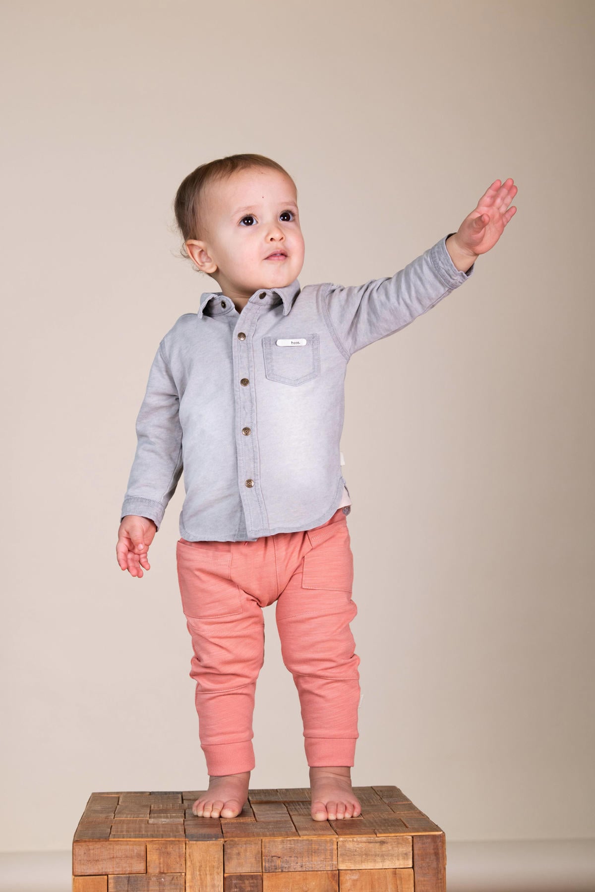 BESS baby denim overhemd grey denim | kleertjes.com