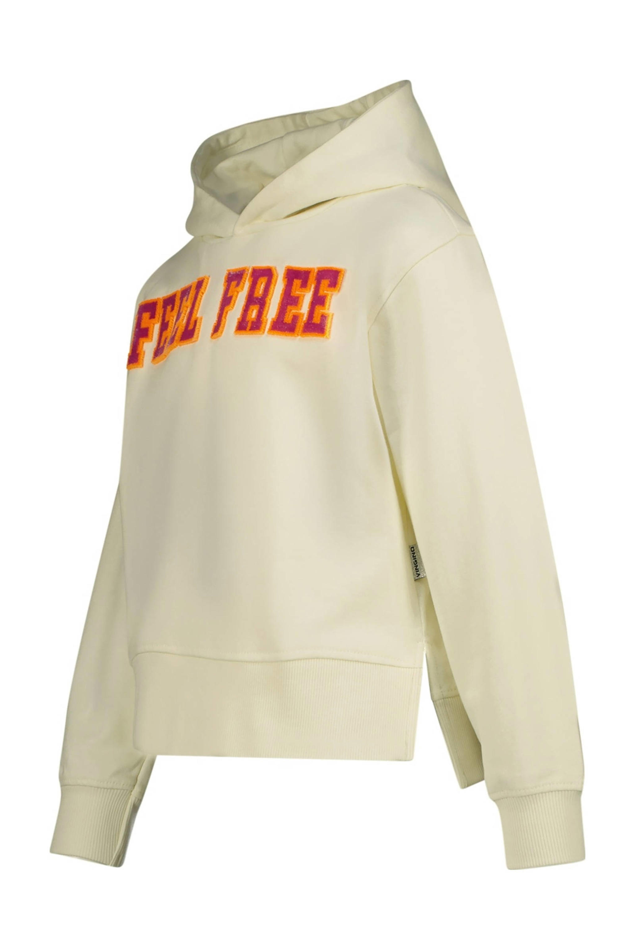 Vingino hoodie Nadien met tekst offwhite/rood | kleertjes.com