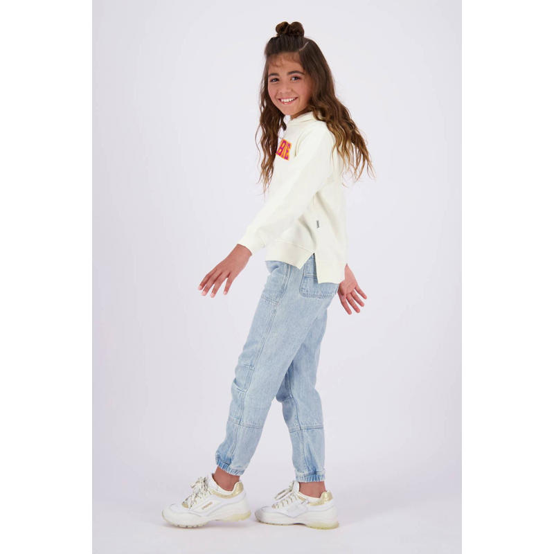 Vingino hoodie Nadien met tekst offwhite/rood | kleertjes.com