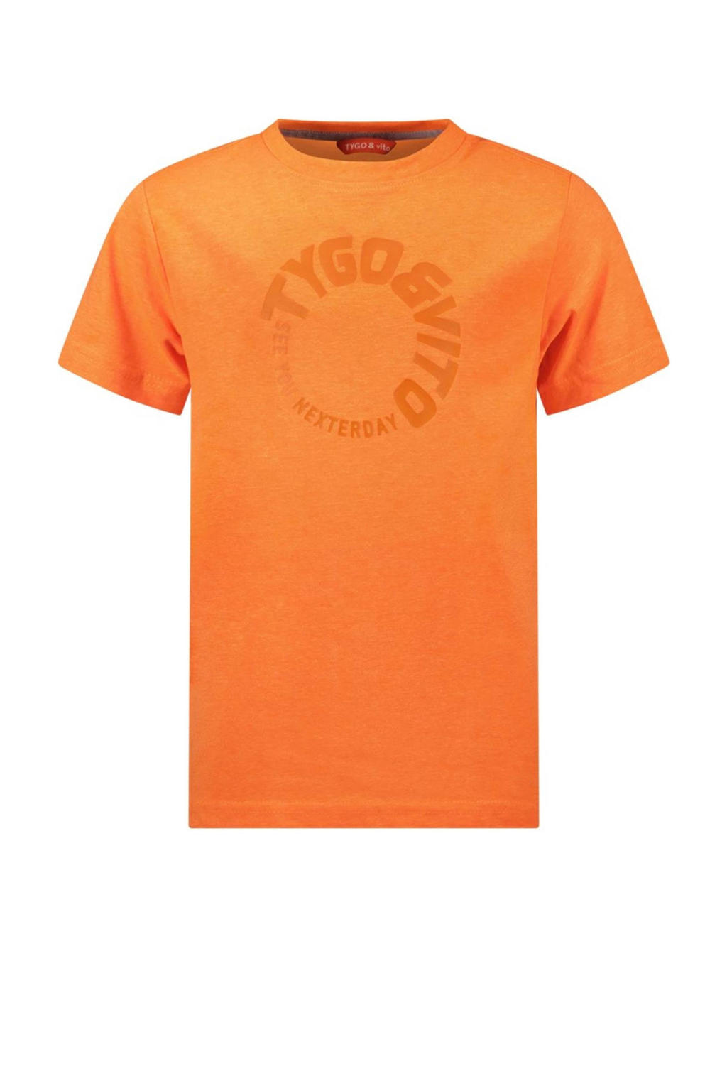 TYGO & vito T-shirt James met logo feloranje | kleertjes.com
