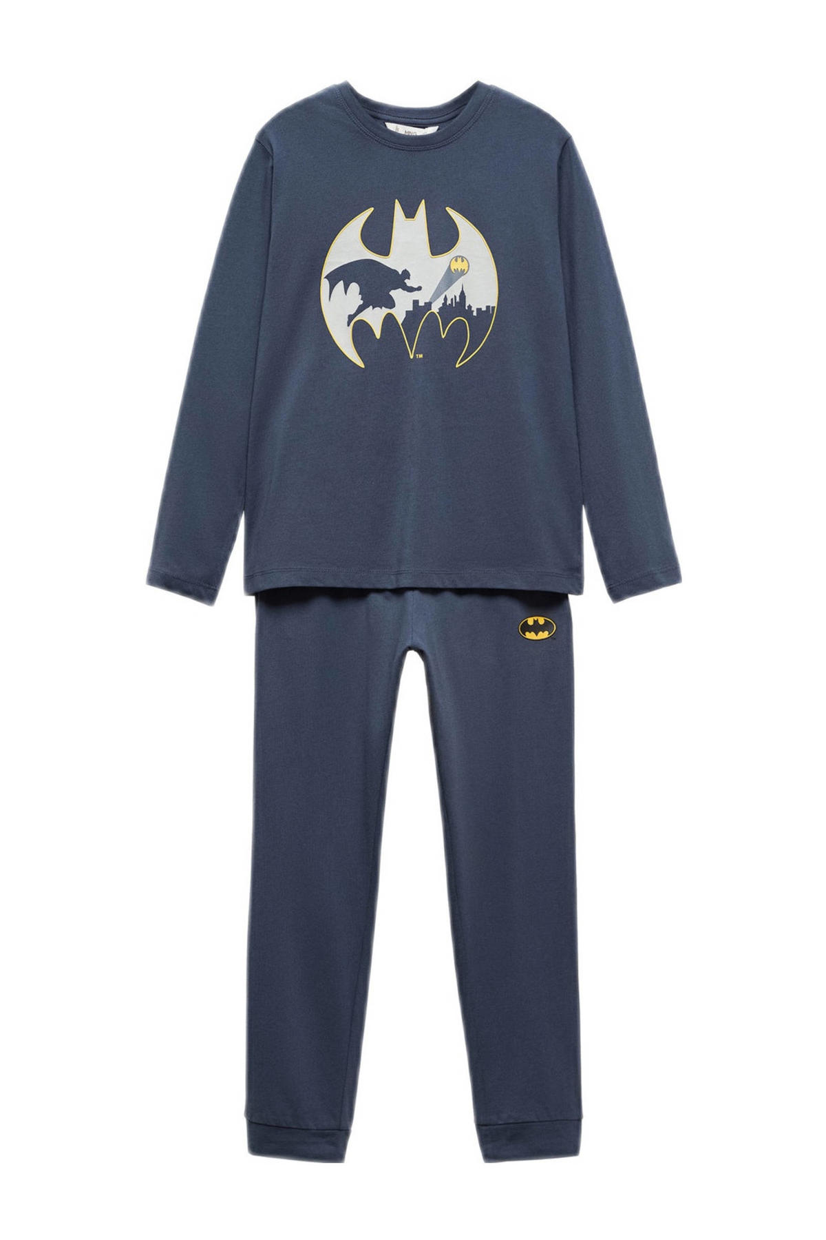 Mango Kids Batman pyjama met printopdruk donkerblauw | kleertjes.com