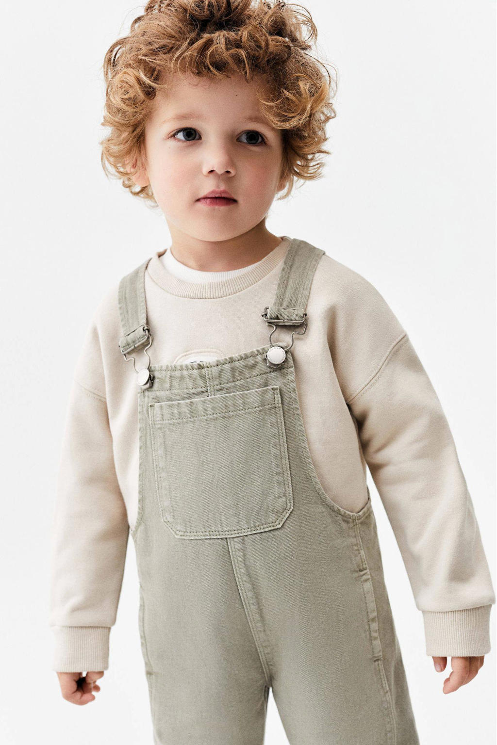 Mango Kids tuinbroek pistache | kleertjes.com
