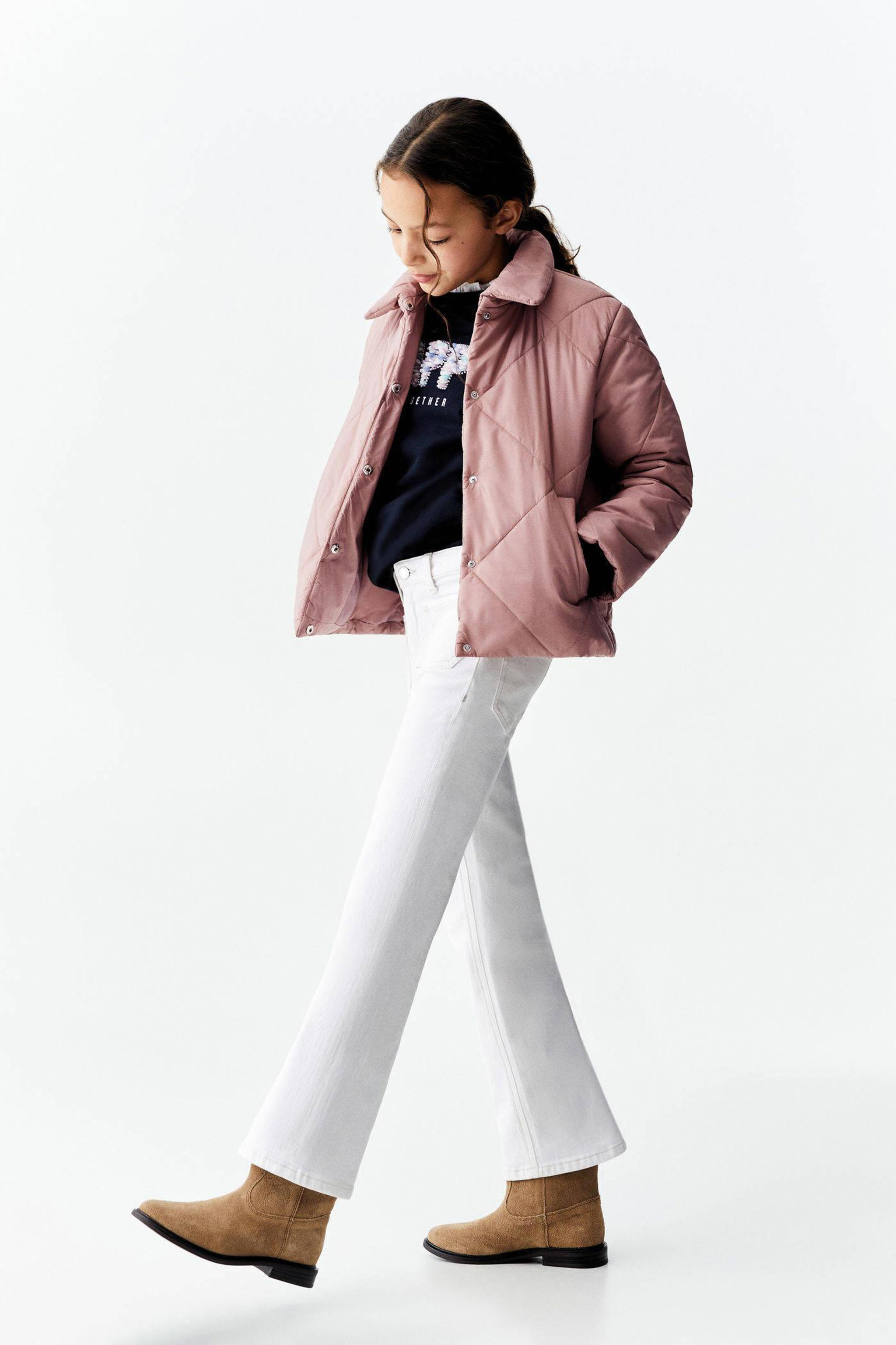 Mango Kids gewatteerde zomerjas poeder roze | kleertjes.com