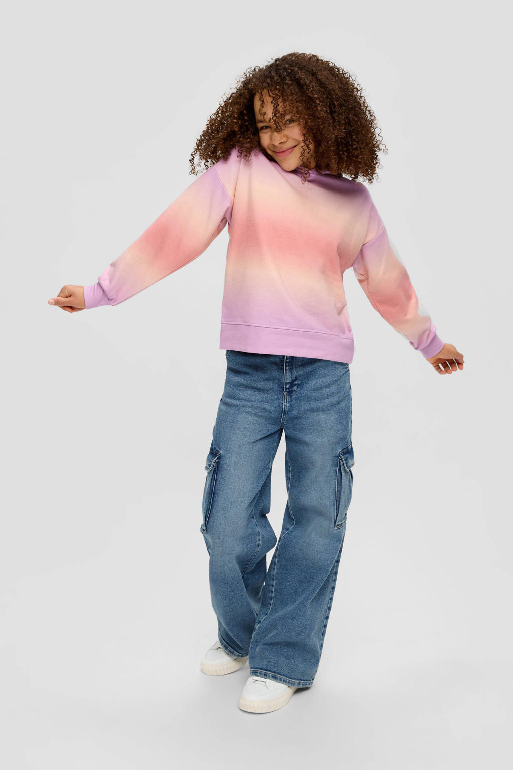 s.Oliver high waist wide leg jeans medium blue denim | kleertjes.com