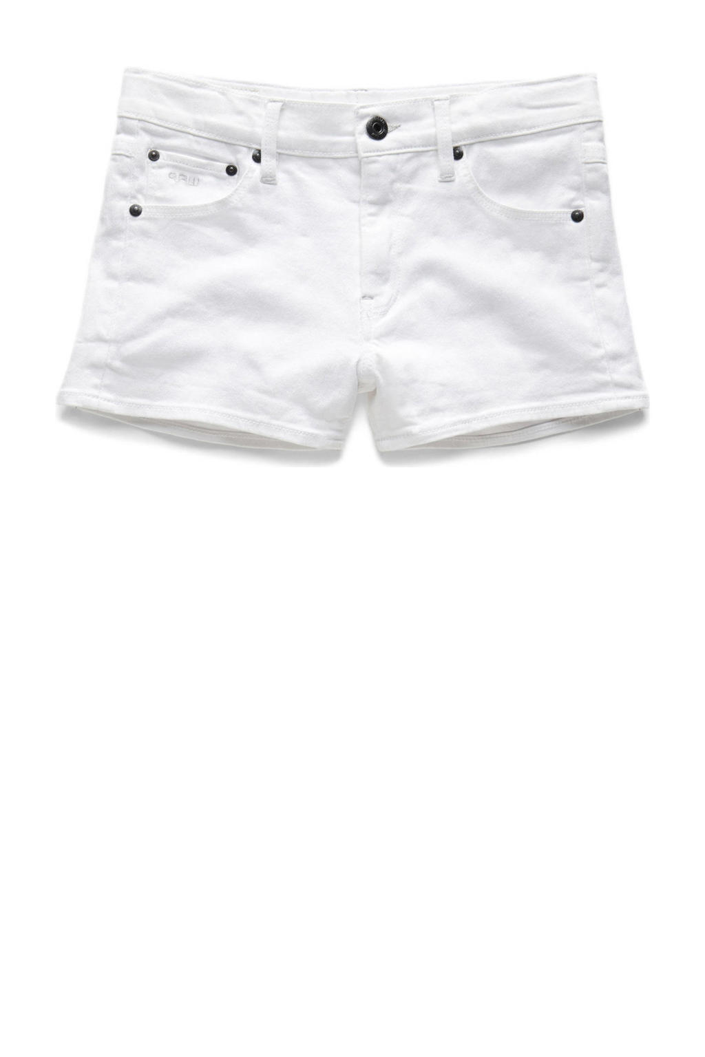 G-STAR 3301 skinny short denim short wit | kleertjes.com