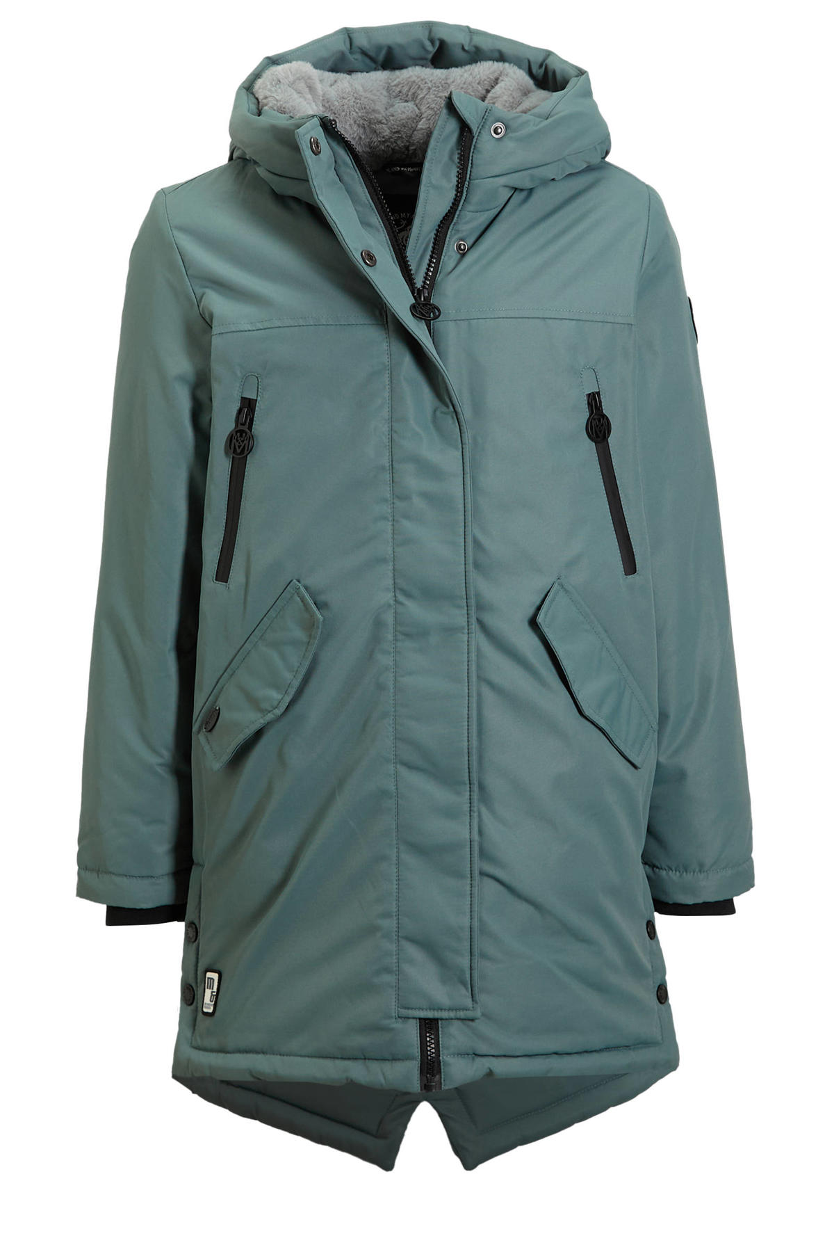 Me & My Monkey winterjas Racha grijsgroen | kleertjes.com