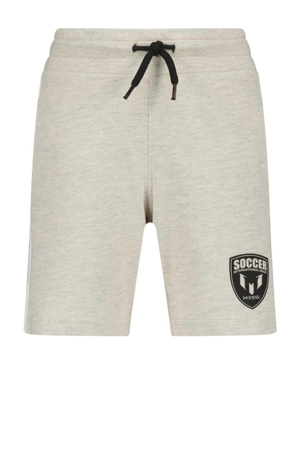 Messi sweatshort Reron met printopdruk lichtgrijs melange | kleertjes.com