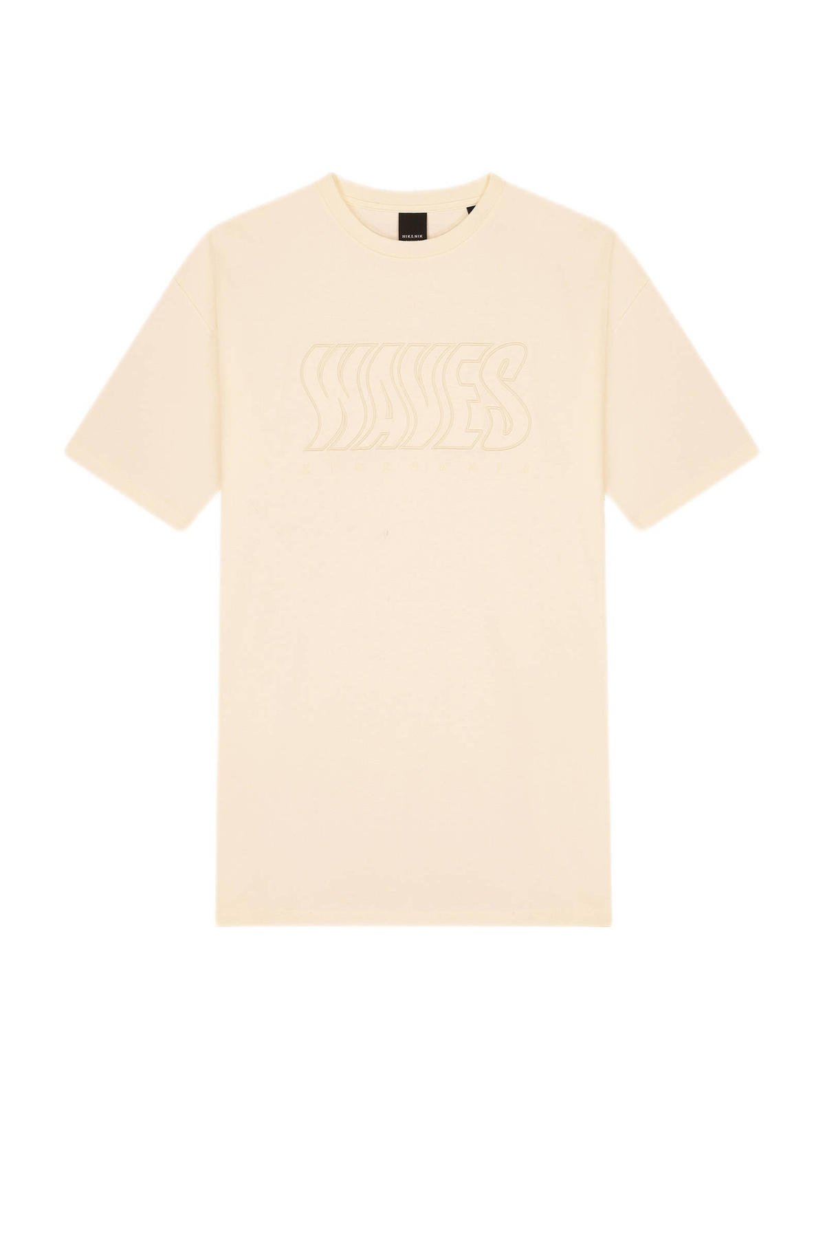 NIK&NIK T-shirt Waves met tekst ecru | kleertjes.com