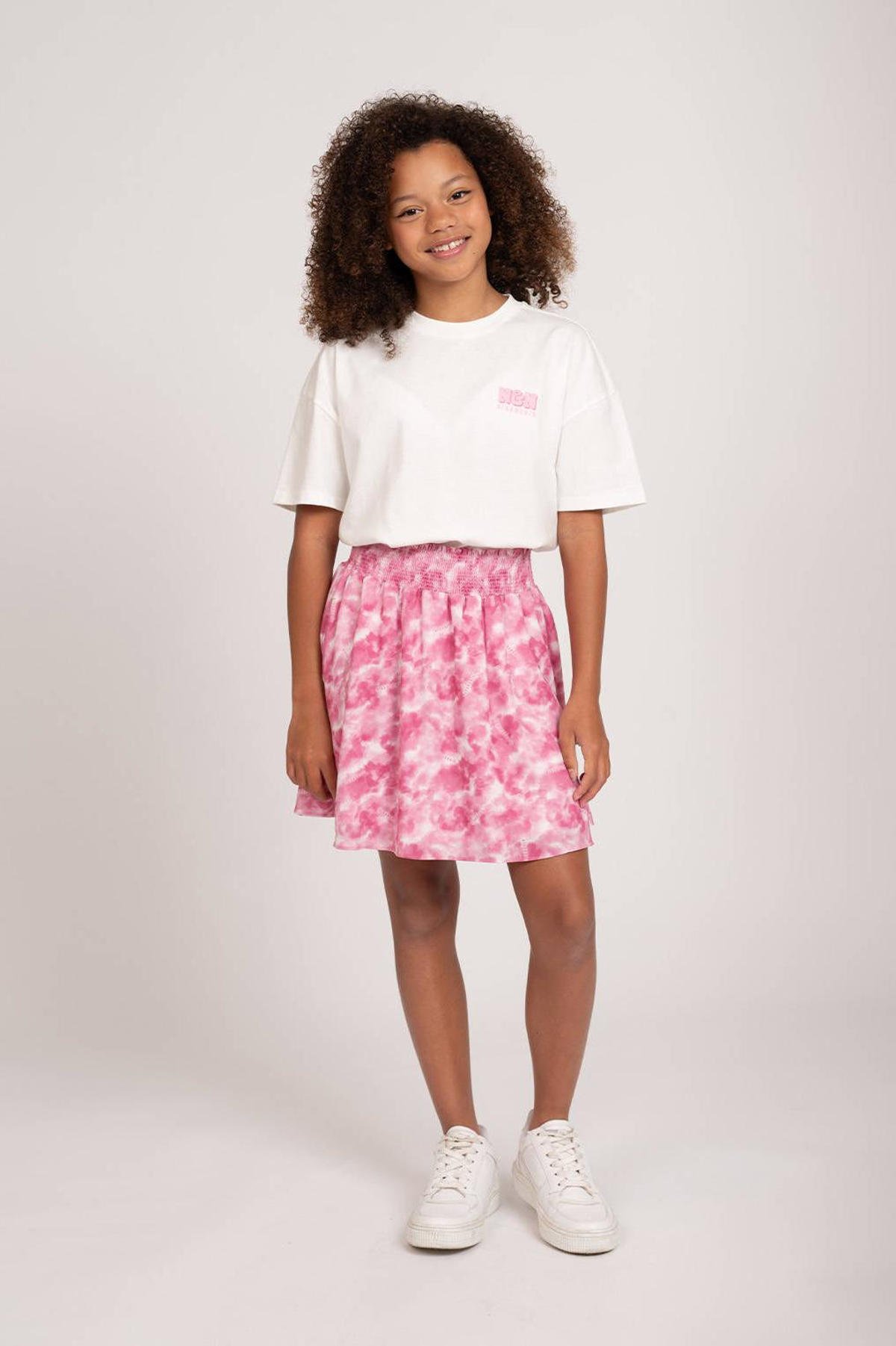 NIK&NIK T-shirt Dolphin met backprint offwhite/zoetroze | kleertjes.com