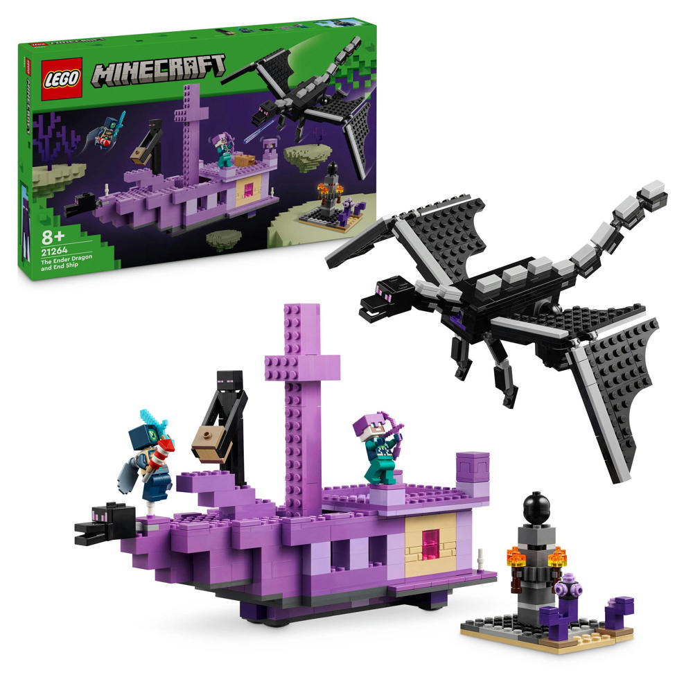 LEGO Minecraft De Enderdraak en het End-schip, Draken Speelgoed voor ...
