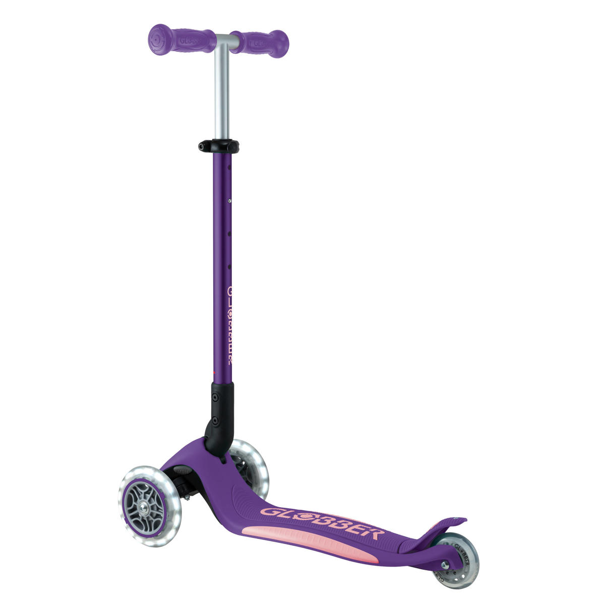 Globber step Primo Foldable Plus Lights Purple | kleertjes.com