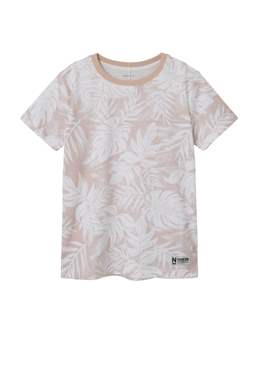 NAME IT KIDS T-shirt NKMFILES met all over print perzik/wit | kleertjes.com