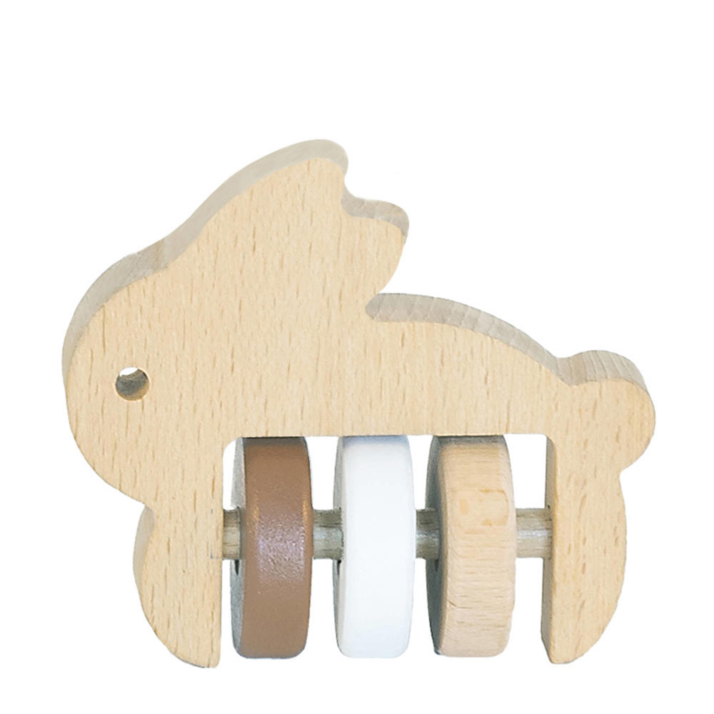 BamBam Friendly Wooden Rabbit Rattle | kleertjes.com