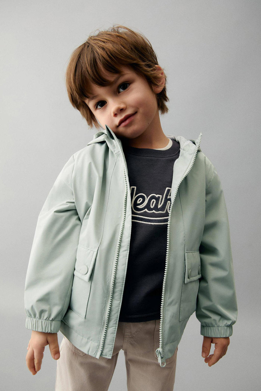 Mango Kids zomerjas mintgroen | kleertjes.com