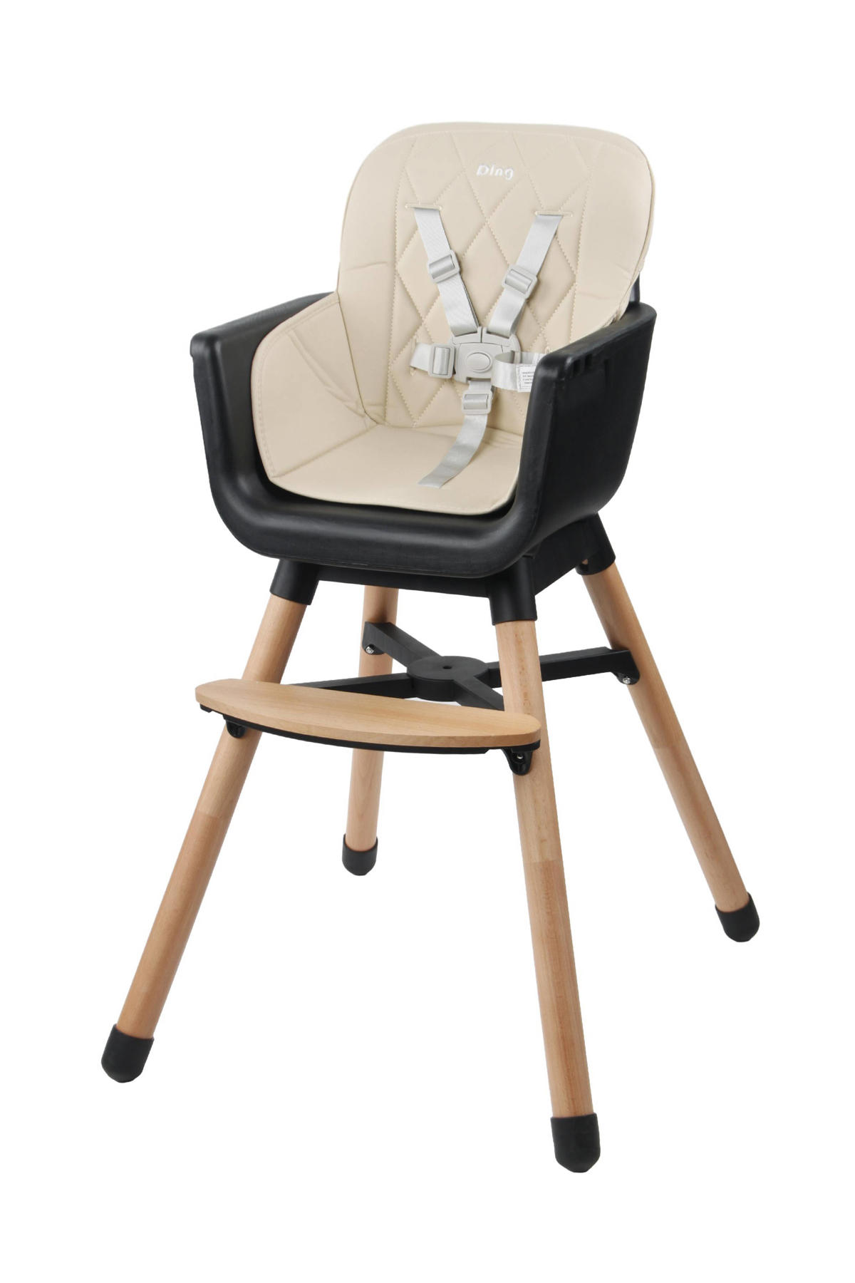 Ding Wooden High Chair - Daily - Beige | kleertjes.com
