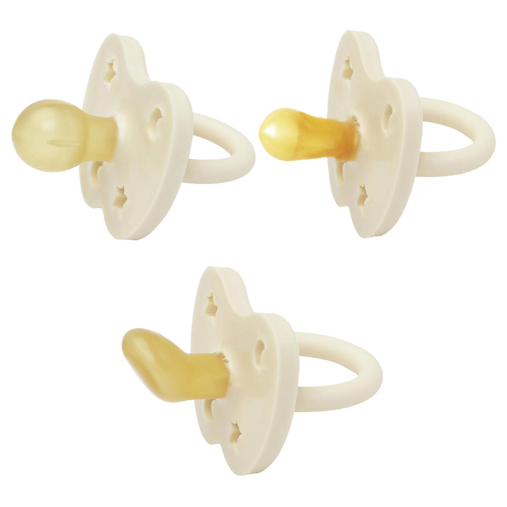 Hevea speen 3-pack sym/ortho/rond trial pack Milky White | kleertjes.com