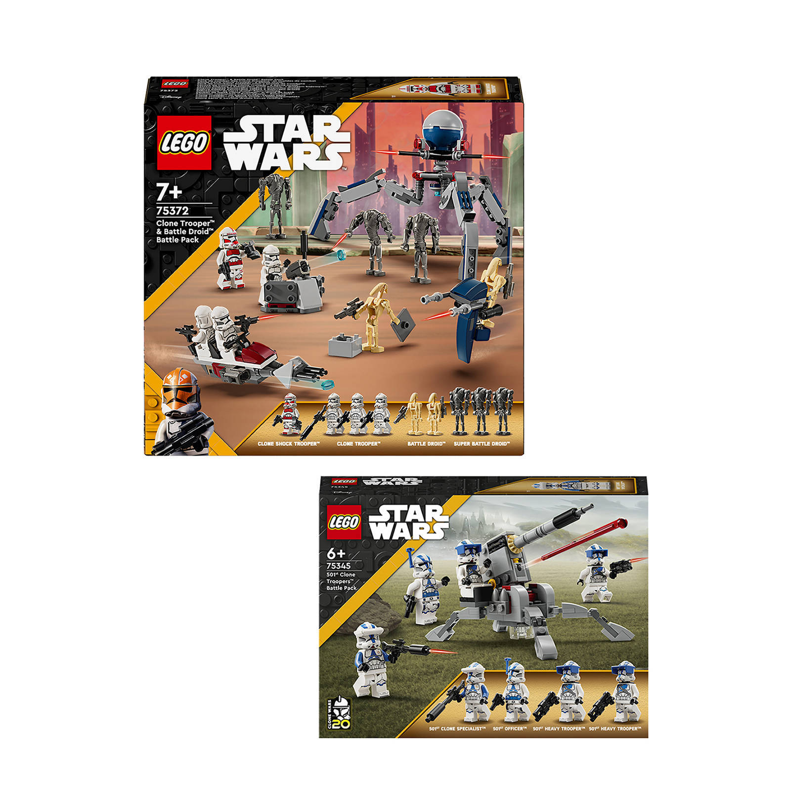 LEGO Star Wars 501st Clone Troopers Battle Pack 75345 + Clone Trooper & Battle Droid Battle Pack ...