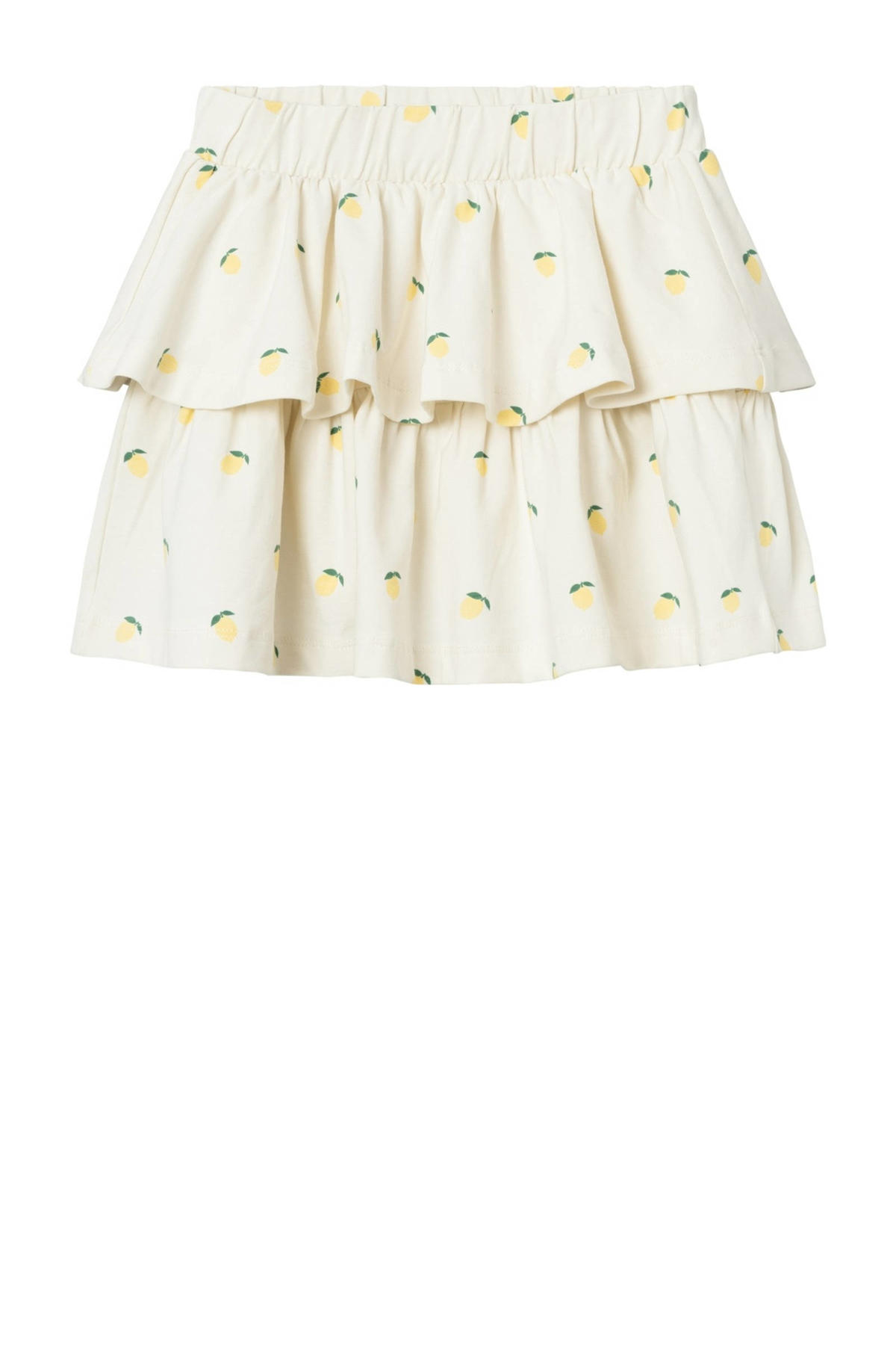 NAME IT MINI rok NMFDIA met all over print ecru/geel/groen | kleertjes.com
