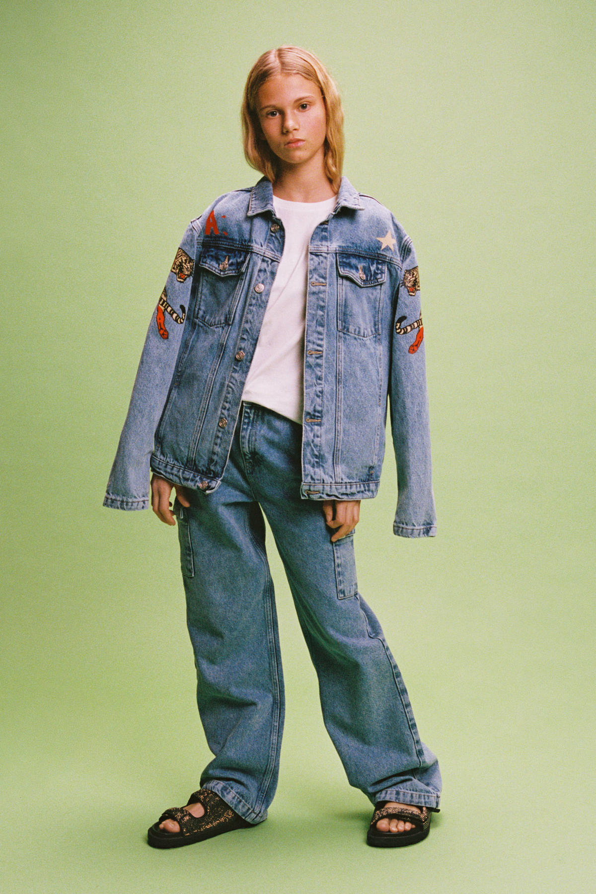 Alix Mini spijkerjas medium blue denim | kleertjes.com