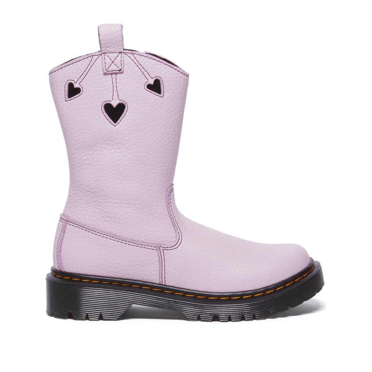 Dr. Martens Bex Heart P-O Boot J leren enkellaarzen lila | kleertjes.com
