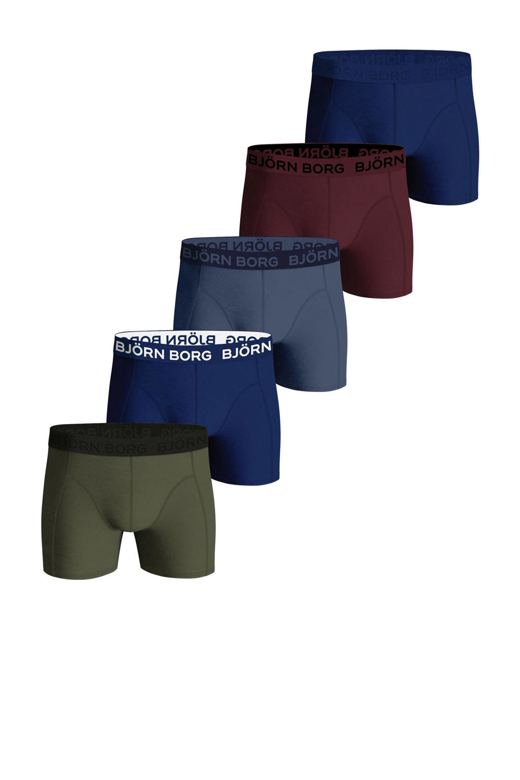 Björn Borg boxershort CORE - set van 5 blauw/groen/rood | kleertjes.com