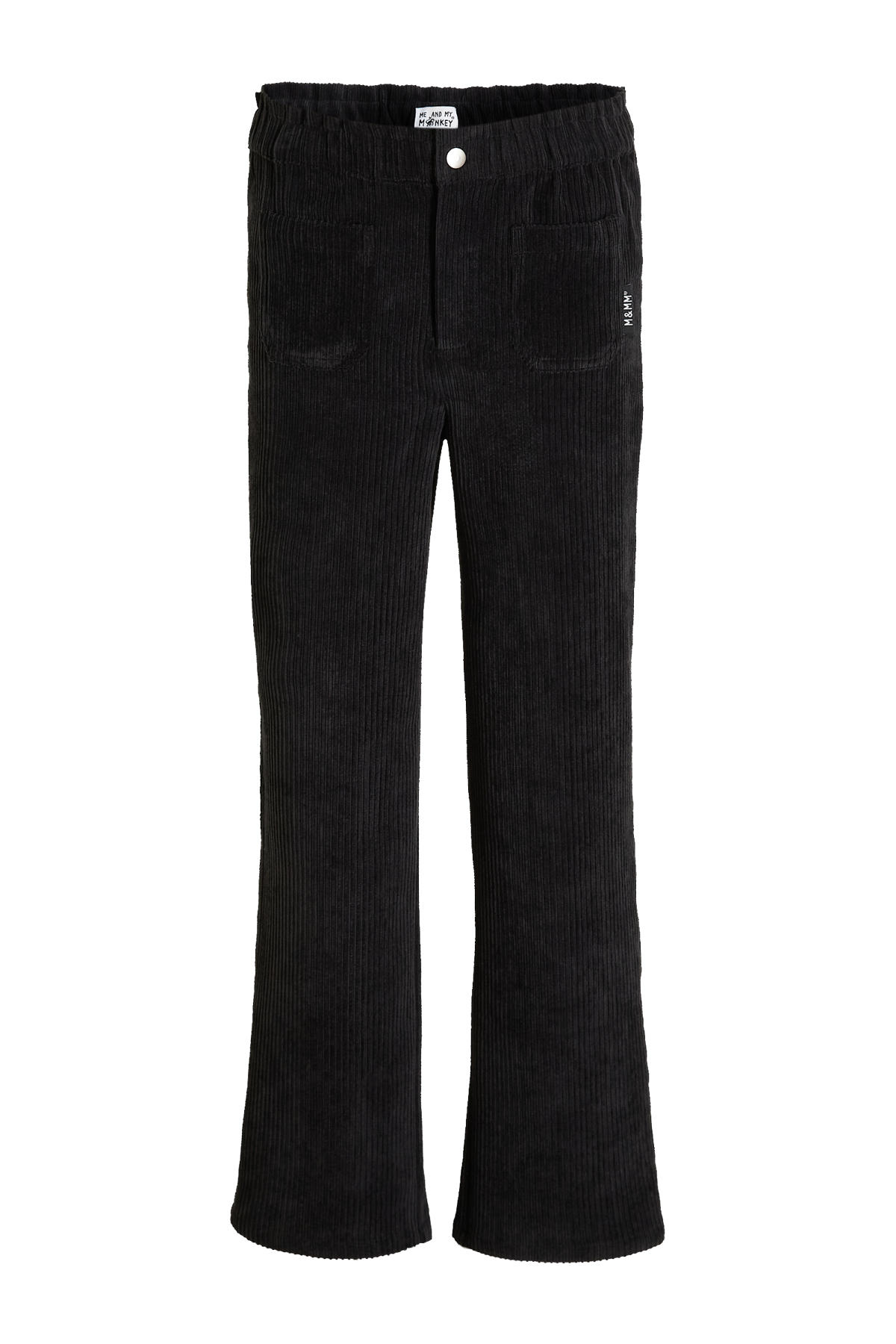 Me & My Monkey wide leg corduroy broek Raven zwart | kleertjes.com