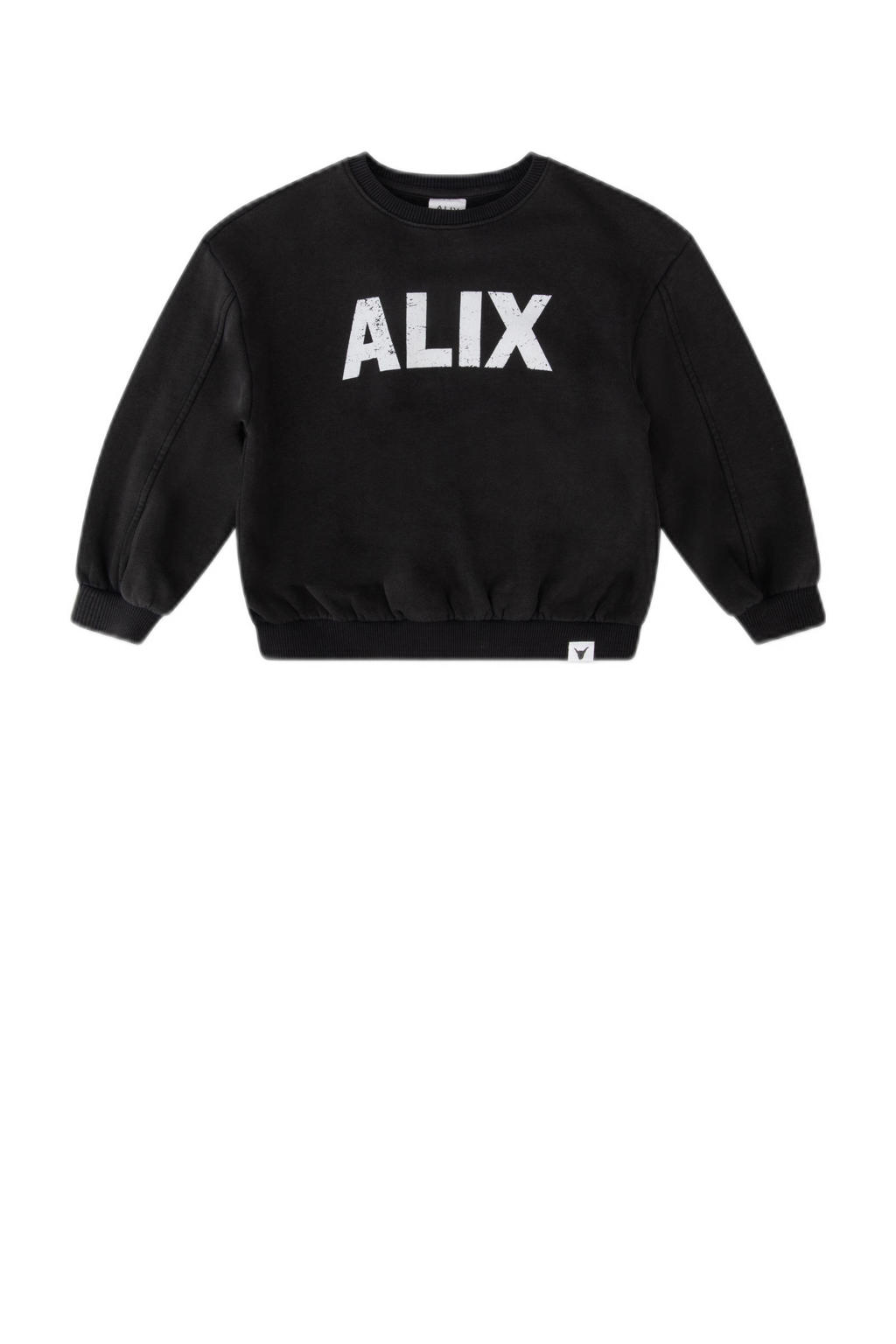Alix Mini sweater met logo zwart | kleertjes.com