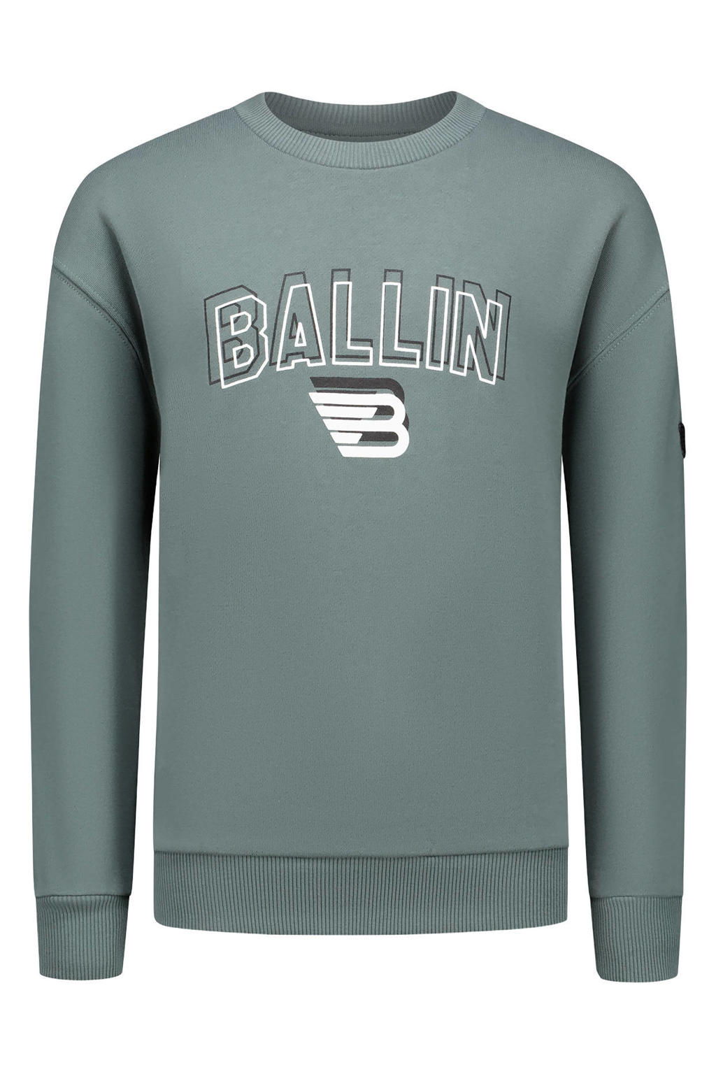 Ballin sweater met logo leger groen | kleertjes.com