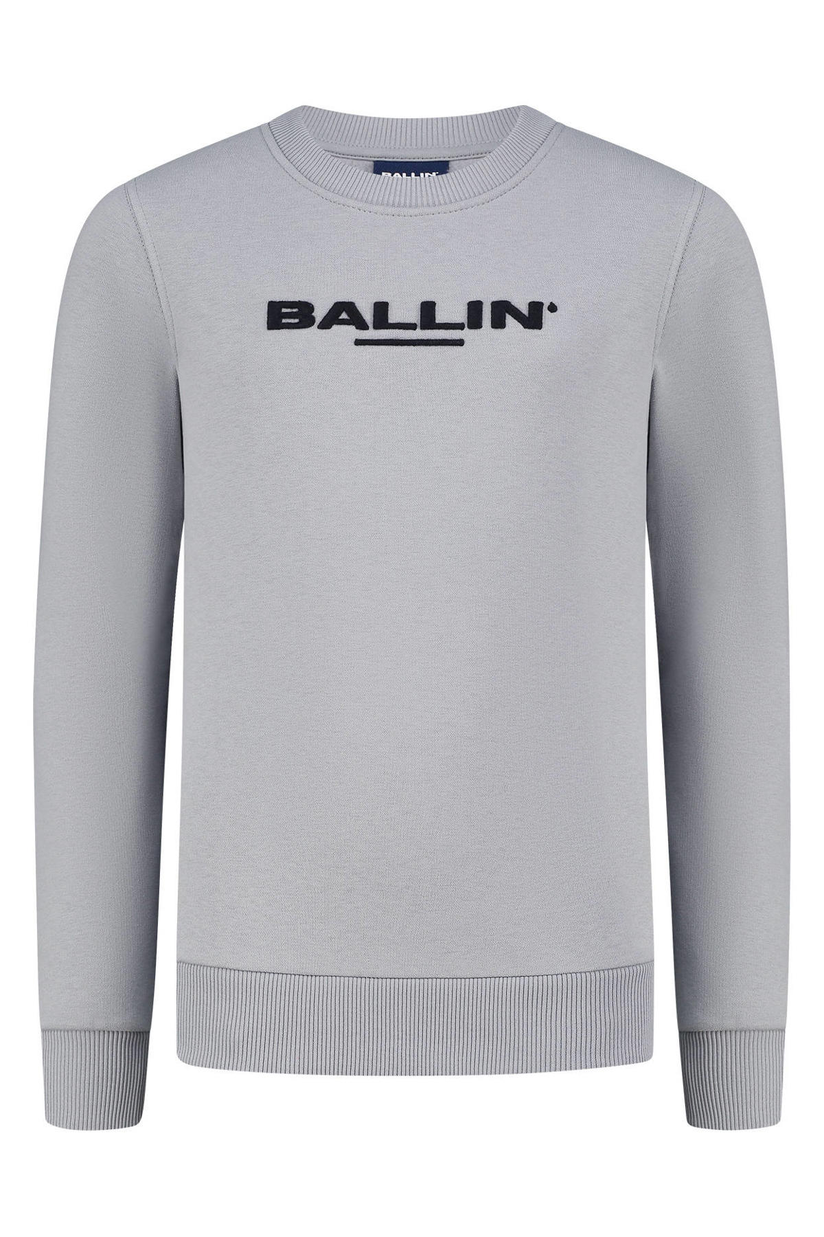 Ballin sweater met logo grijs | kleertjes.com