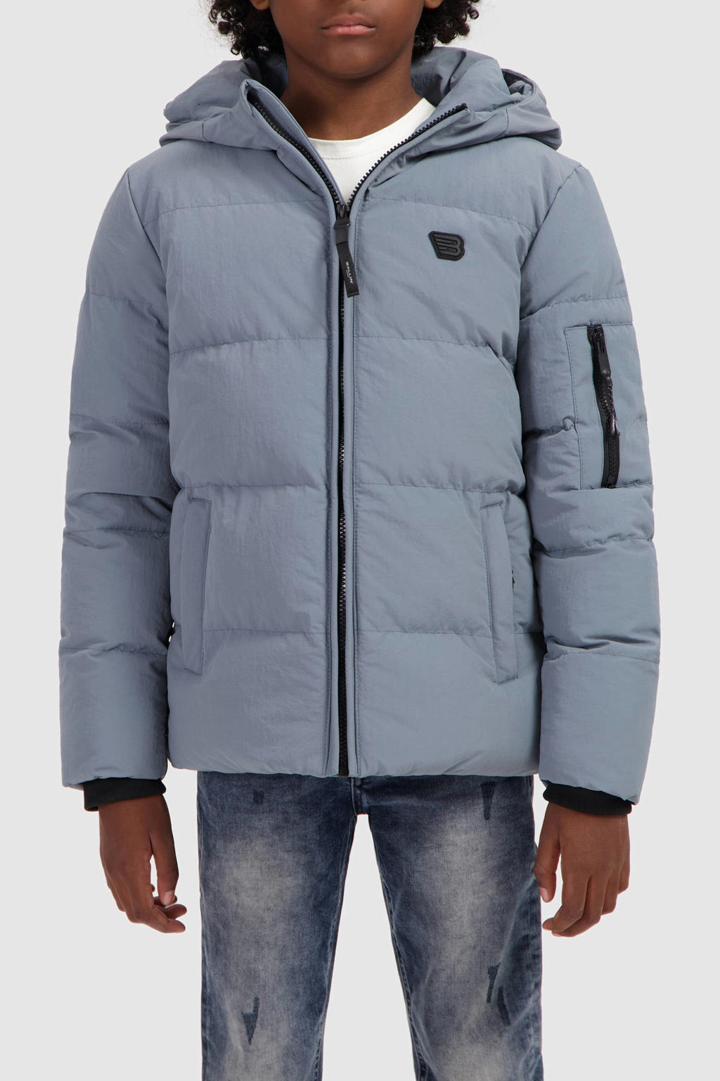 Ballin gewatteerde winterjas blauwgrijs | kleertjes.com