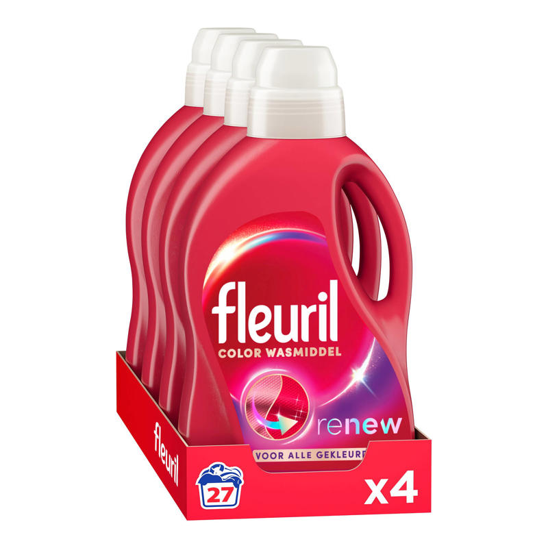 Fleuril Renew Color vloeibaar wasmiddel - voordeelverpakking - 4 x 27 ...