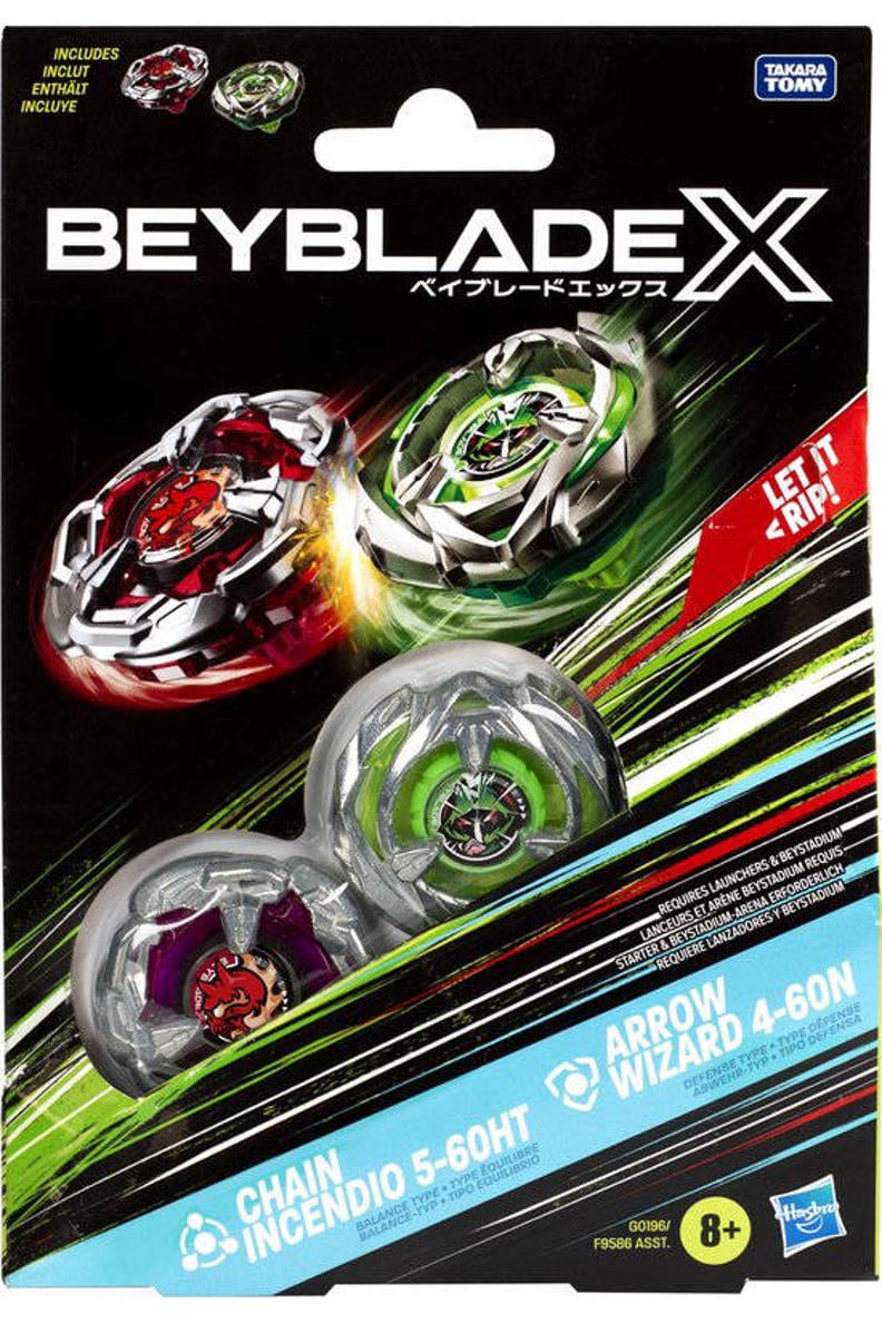 Beyblade X Chain Incendio 5-60HT en Arrow Wizard 4-60N Top Dual Pack | kleertjes.com