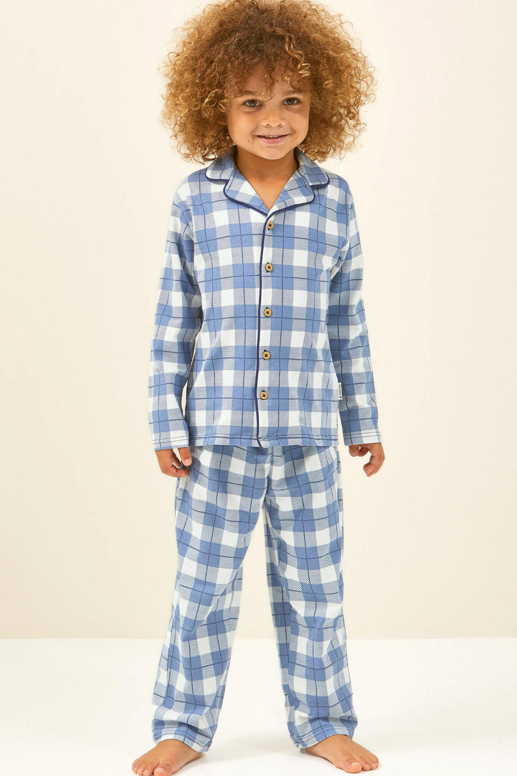 Little Label geruite pyjama blauw | kleertjes.com