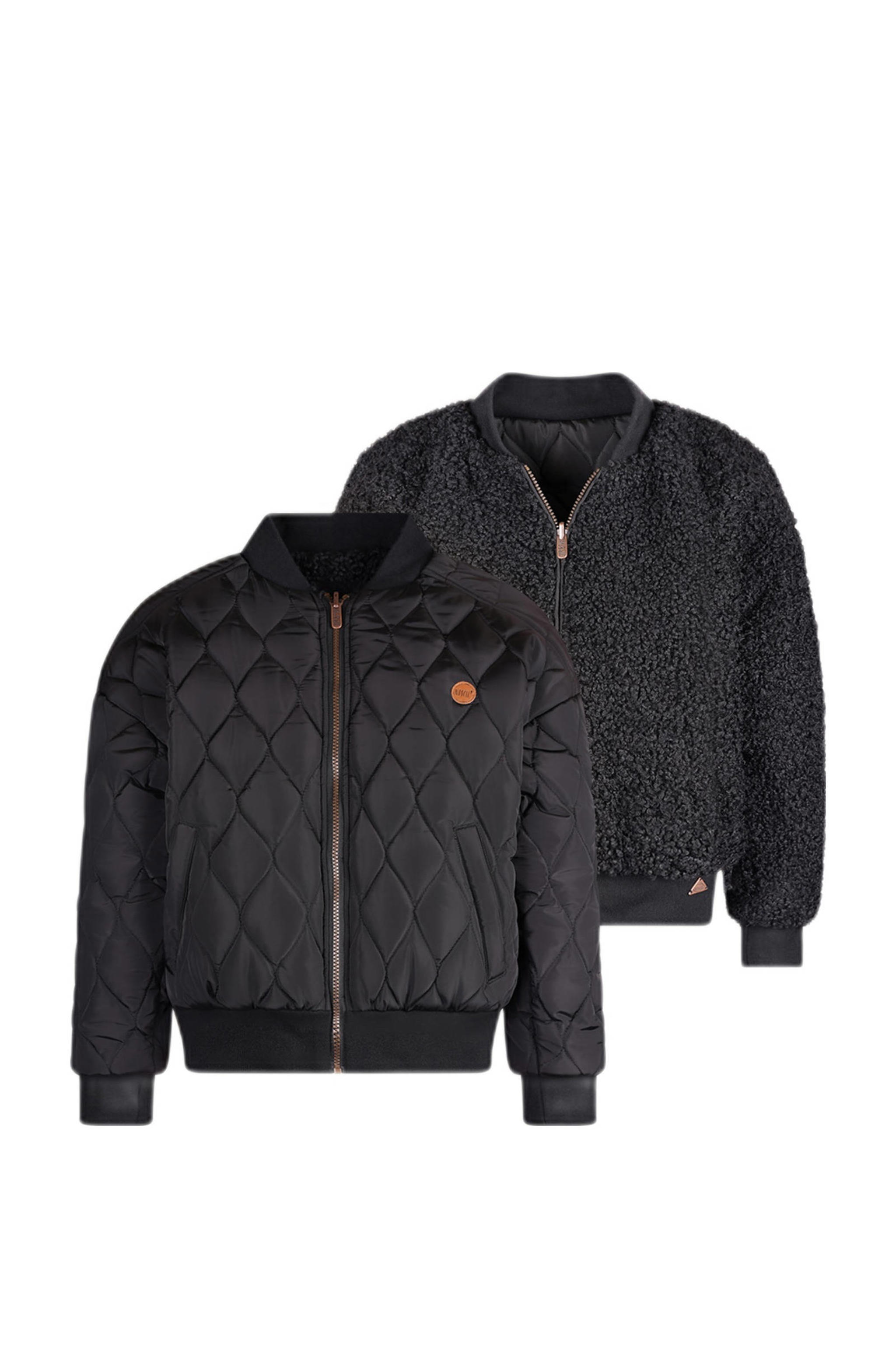 NoBell’ reversible quilted winterjas Bombi zwart | kleertjes.com