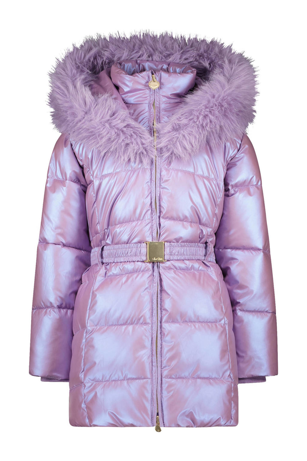 Le Chic gewatteerde winterjas BODETTE metallic lila | kleertjes.com