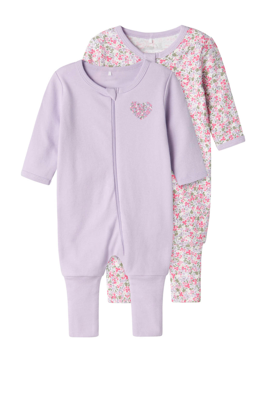 NAME IT BABY pyjama NBFNIGHTSUIT - set van 2 lila | kleertjes.com