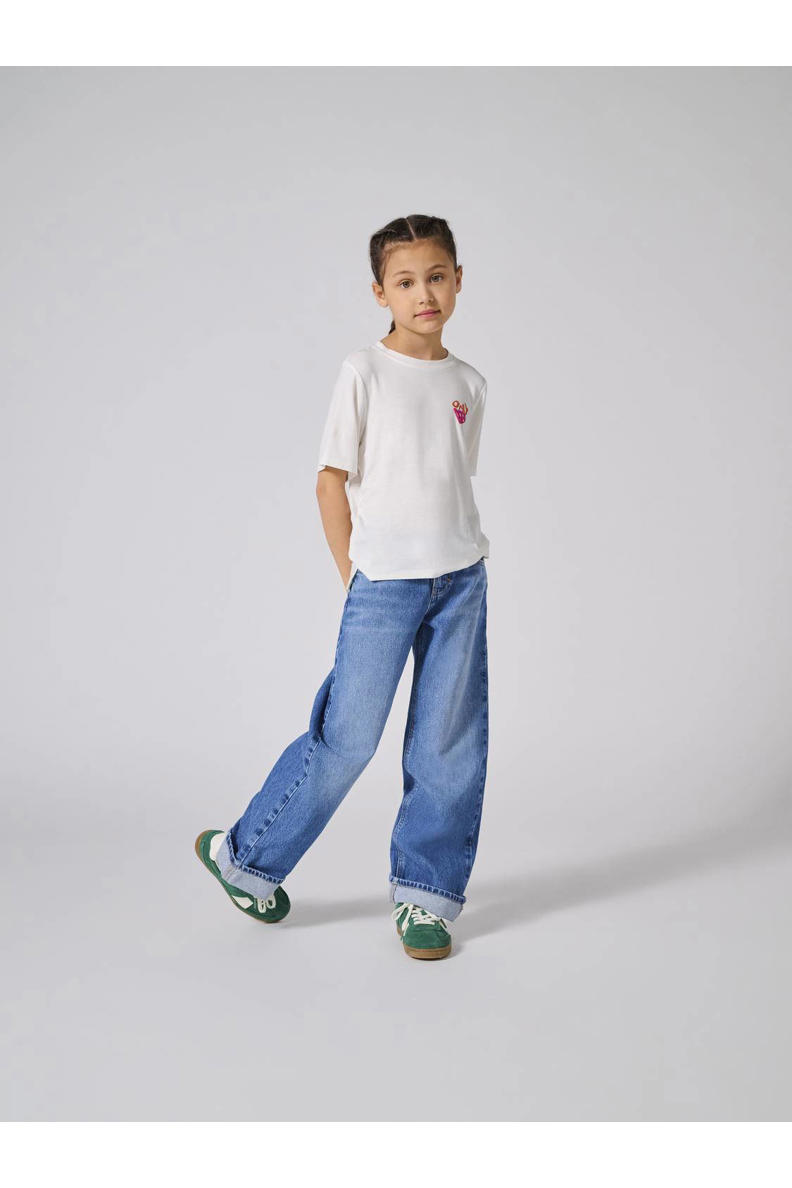 KIDS ONLY GIRL wide leg jeans KOGHOPE medium blue denim | kleertjes.com