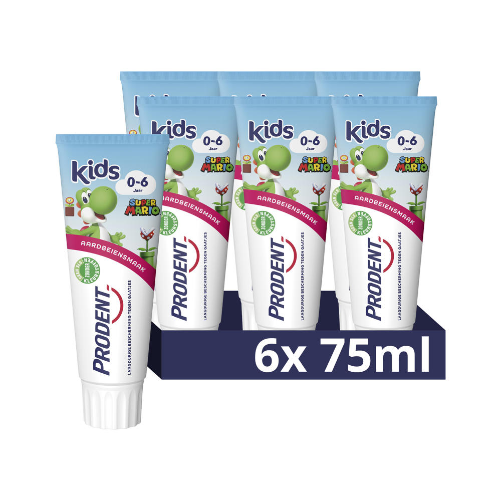 Prodent Kids 0-6 jaar Super Mario tandpasta - 12 x 75 ml | kleertjes.com