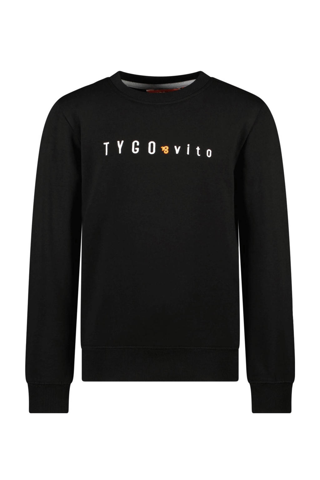 TYGO & vito sweater Tygo met logo zwart | kleertjes.com