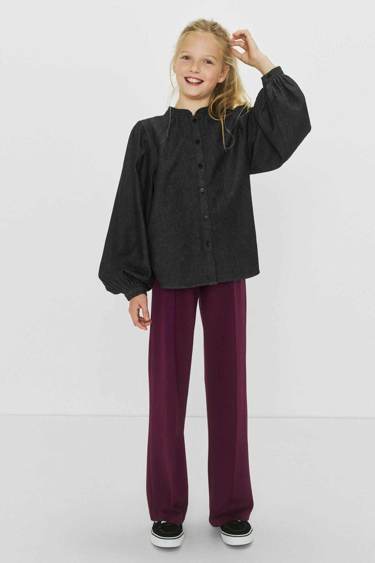 Me & My Monkey wide leg broek Ruth burgundy | kleertjes.com