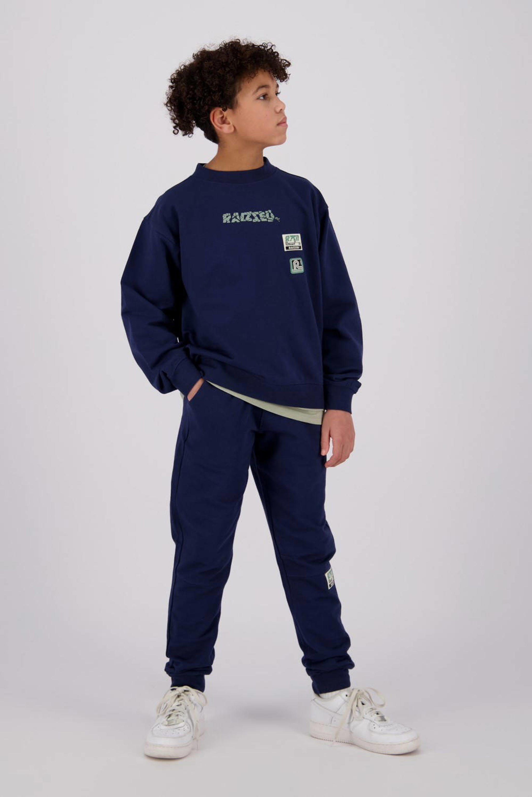 Raizzed tapered fit joggingbroek Tezu met logo donkerblauw | kleertjes.com