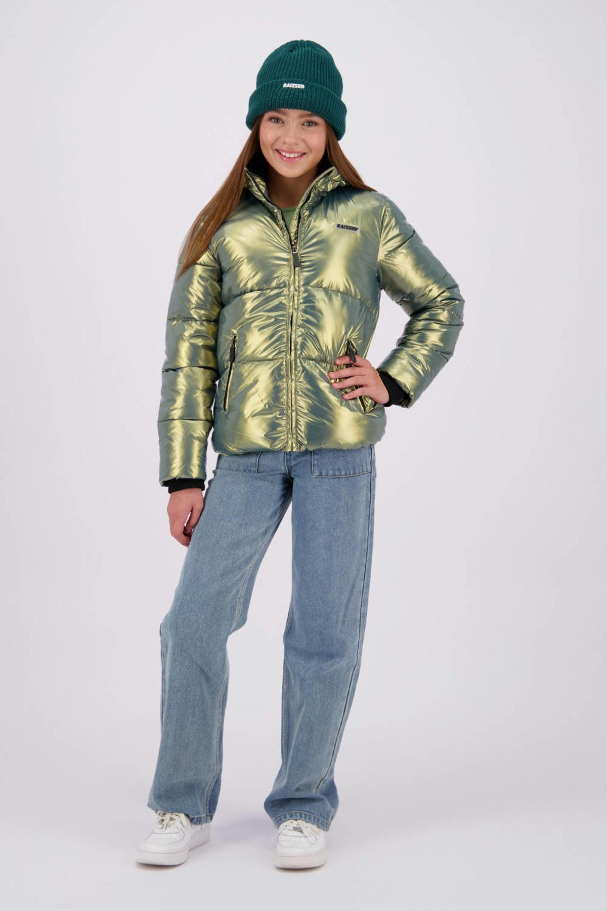 Raizzed gewatteerde winterjas Marly groen metallic | kleertjes.com