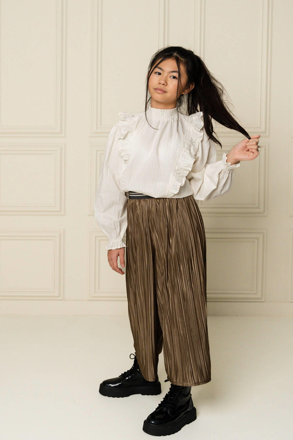 Like Flo Young loose fit broek Fenni koffiebruin | kleertjes.com