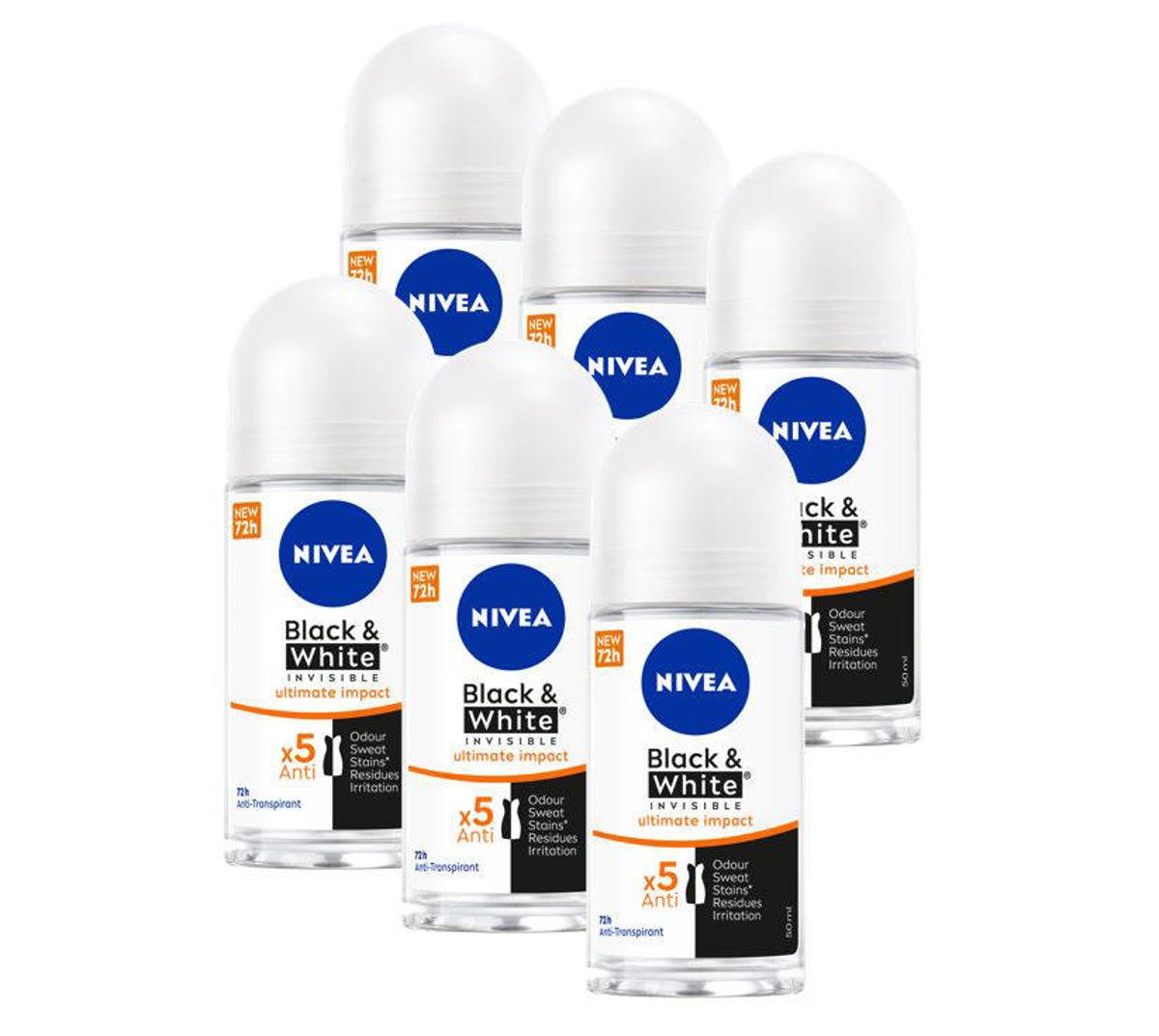 NIVEA Deodorant Black & White Ultimate Impact roller - 50 ml ...